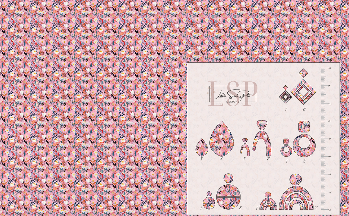 3502 - Floral Medley on Pink – Little Sweet Pea Designs