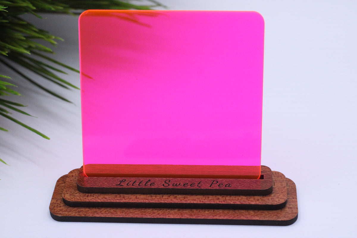 Florescent Transparent Pink - 1/8" Acrylic Sheet – Little Sweet Pea Designs