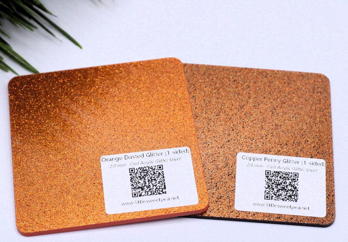 Copper Penny Glitter - Single Sided - 1/8" Cast Acrylic Sheet – Little ...