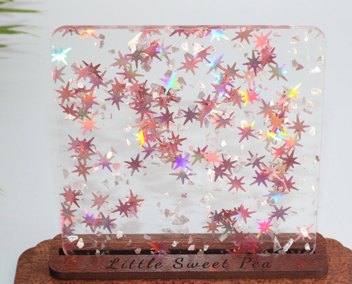 Rose Gold Starburst Confetti - 1/8" Acrylic Sheet – Little Sweet Pea ...