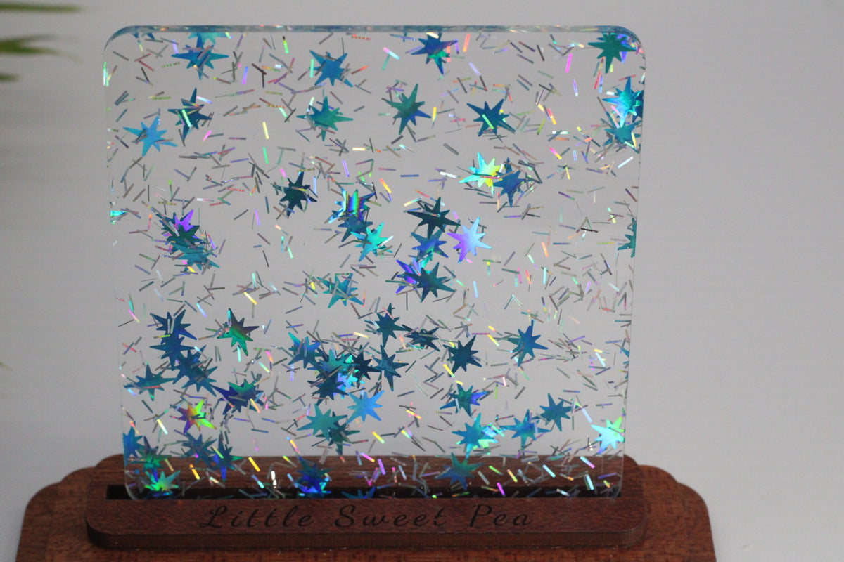 Cyan Starburst Confetti - 1/8" Acrylic Sheet – Little Sweet Pea Designs