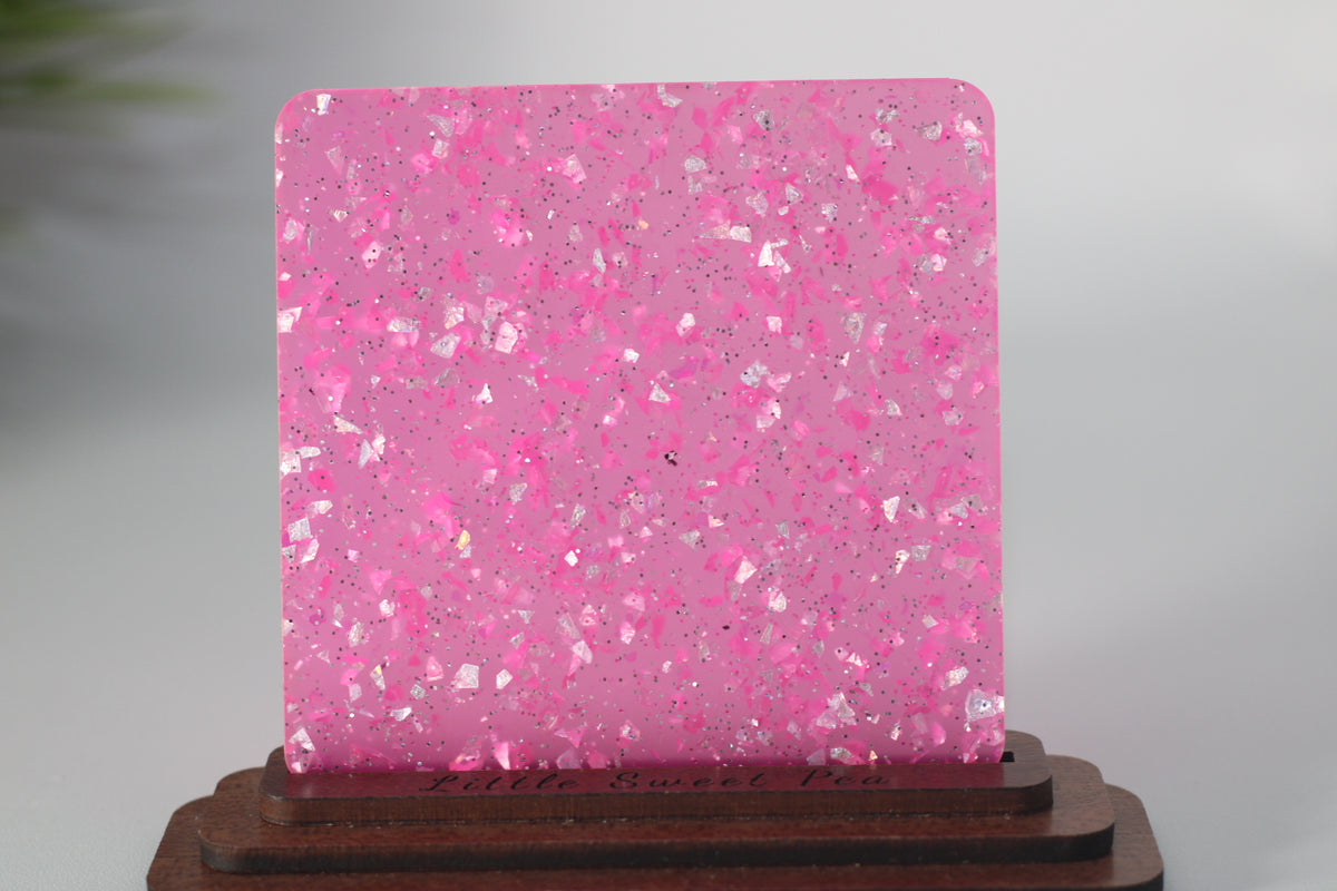 Neon Pink Flakes - 1/8" Acrylic Sheet – Little Sweet Pea Designs