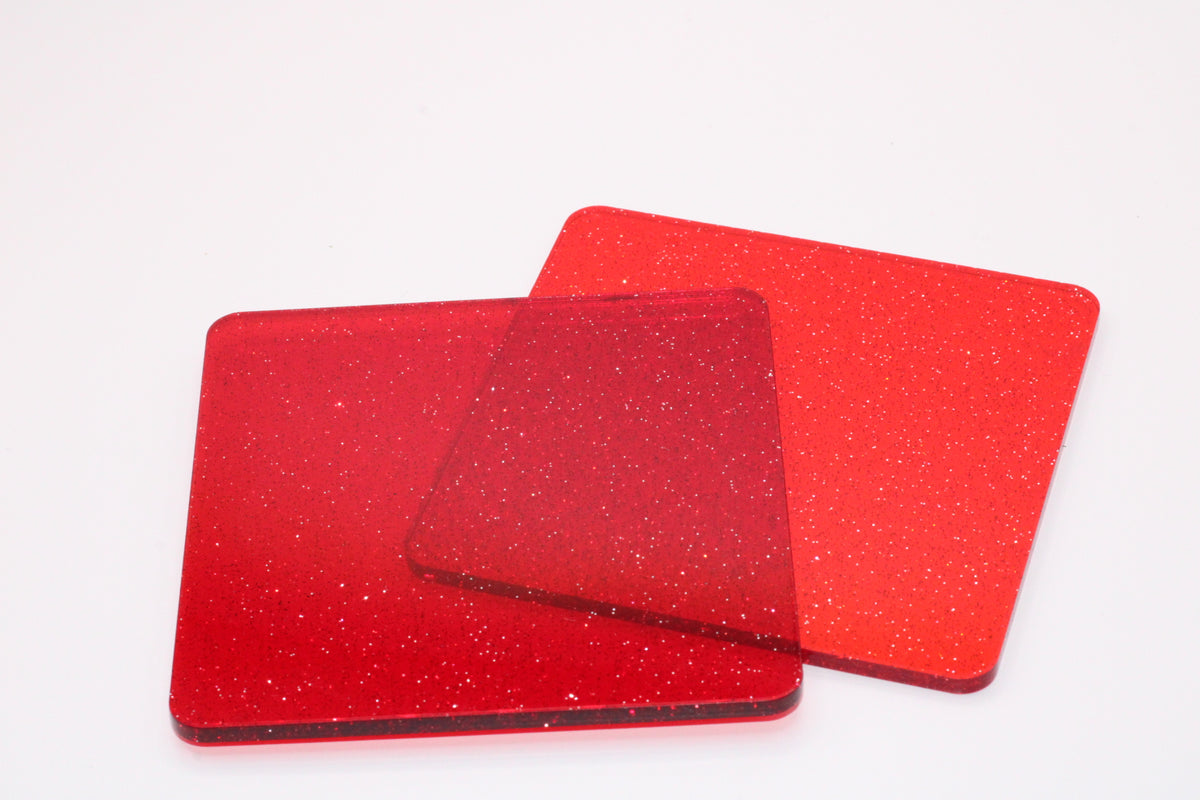 A Little Glitter Cherry Red Tint - 1/8" Acrylic Sheet – Little Sweet ...