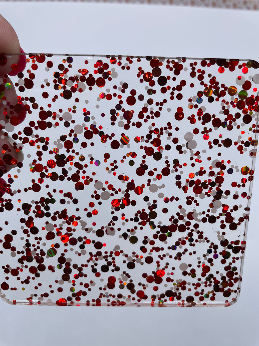 Red and White Glamourous Dots - 1/8" Cast Acrylic Sheet – Little Sweet ...